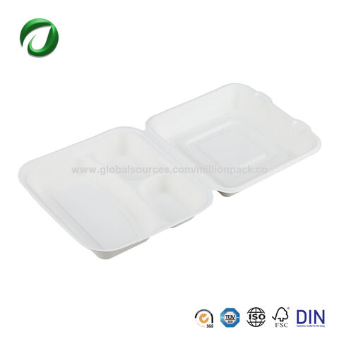 Bulk Order Disposable Food Box With Fold Over Lids 3 Part Food Box For ...
