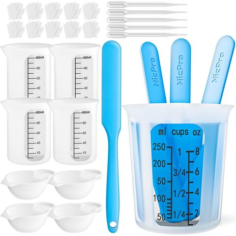 Silicone Resin Measuring Cups Tool Kit- Nicpro 250 & 100 Ml Measure ...