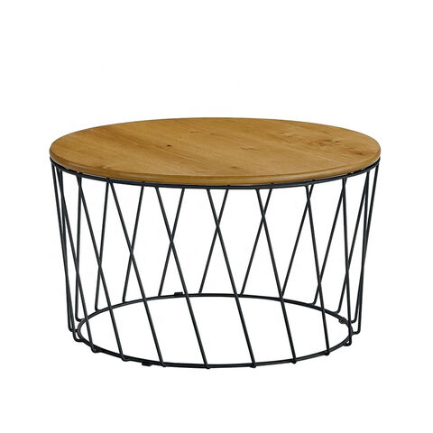Modern Design Grid Metal Base Round Center Coffee Tables - China ...