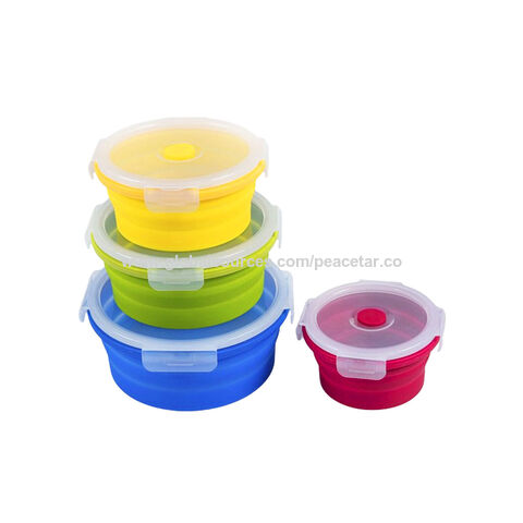 4 Pcs Round-shaped Silicone Folding Bowl Set. Comes With 4 Different ...