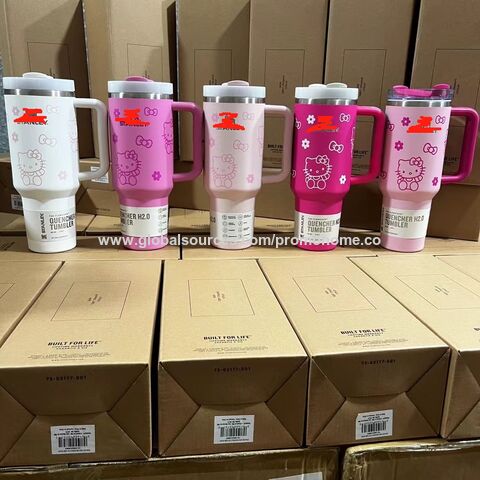Hello Kitt Y Stanley Cup 40oz With Handle Pink White Tumbler Valentine ...