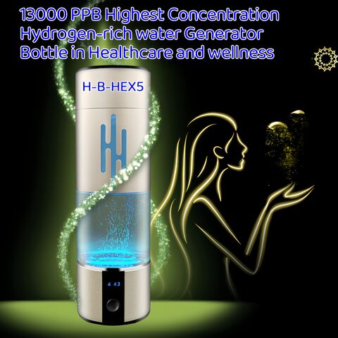 Portable Hydrogen Water Generator 230ml Fast Electrolysis Glass ...