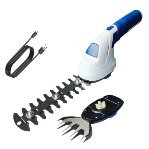 2 In 1 Hand Held Portable Pruner Hedge Trimmer Cordless Lithium Battery ...