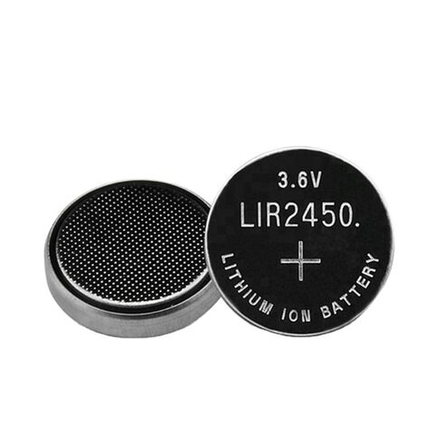 3.6v Lithium Ion Button Cell Battery 150mah Lir 2450 Li-ion ...