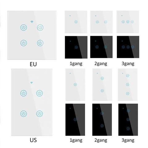 Oem Tuya Smart Wifi+rf Touch Screen Wall Switches For Lighting, 1,2,34 ...