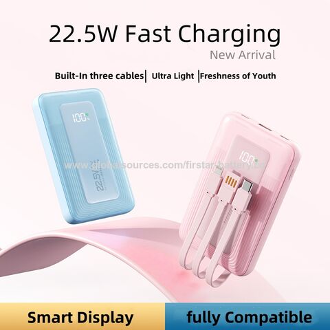 Four-cables 10000/20000 Mah 22.5w Pd Fast Charging Power Bank With Usb ...