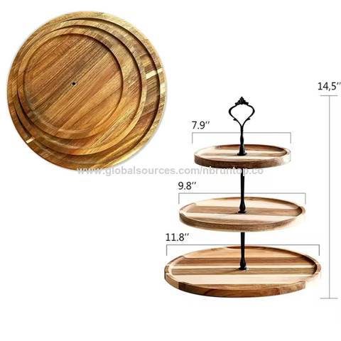 Wholesale 2/3 Tier Rustic Cupcake Stand, Natural Bamboo Wooden Cake ...