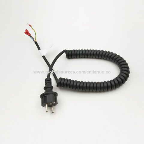 Buy China Wholesale European Power Cord With Coiled Cable Schuko Cee7/7 ...