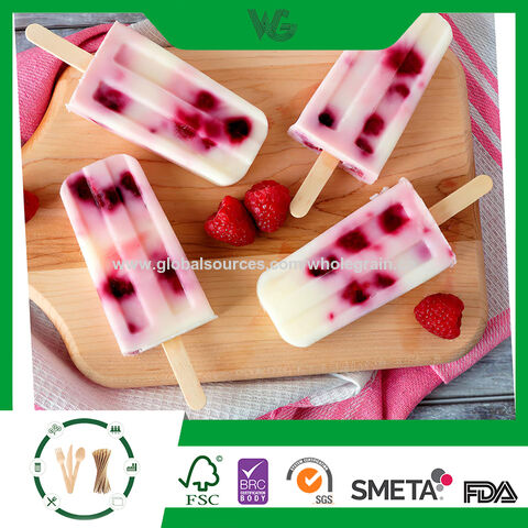 93mm 114mm Wood Ice Cream Stick Round Edge Straight Edge Birch Wood Ice ...
