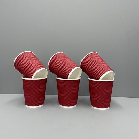 Customized Logo 8oz Biodegradable Ripple Wall Coffee Cup Paper ...