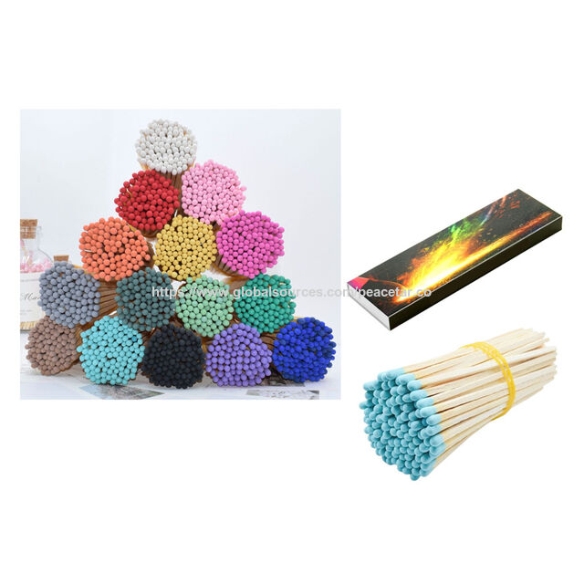 Poplar Wooden Matches With Color Match Head. 100 Pieces Per Box. Length ...