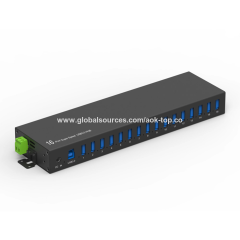 Industrial 16-port Usb 3.0 Hub, Wall, Desk And Din-rail Mountable, Usb ...