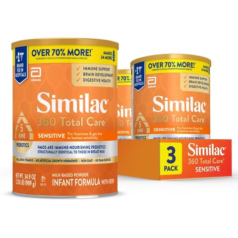 Similac 360 Total Care Sensitive Infant Formula For Fussiness & Gas Due ...