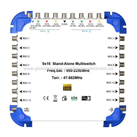 High Quality 9 In 16 Out Satellite Diseqc 950-2400mhz Diseqc Switch Multiswitch Satellite $75 ...