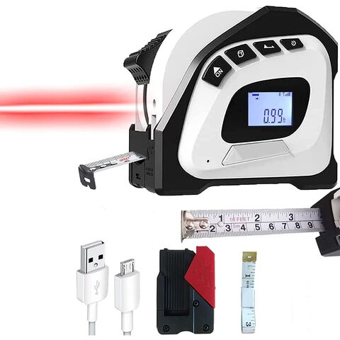 2 In 1 40m Electronic Measuring Tape Lcd Display Laser Digital Range ...
