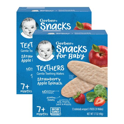 Gerber Baby Snacks Puffs Variety Pack, Banana & Strawberry Apple, 1.48 ...