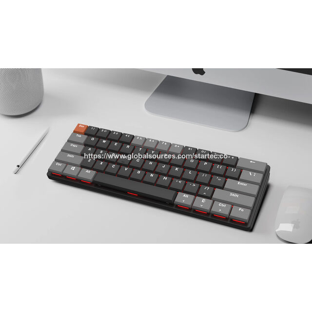 Customized 61 Keys Wired Ultra Slim Thin Low Profile Keycaps Gaming ...