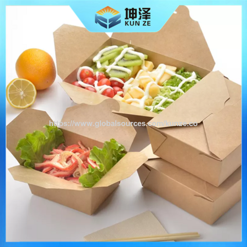 Food Containers Kraft Paper Food Container Disposable Packaging Food ...