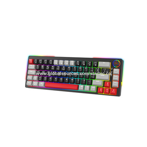 68 Keys Mini Wired Rainbow Light Mechanical Keyboard Full Keys Anti ...