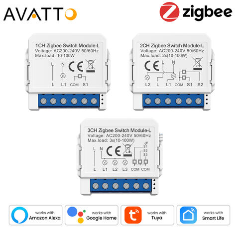 Avatto 1/2/3 Gang Tuya Wifi Light Switch Module No Neutral Wire 2 Way ...
