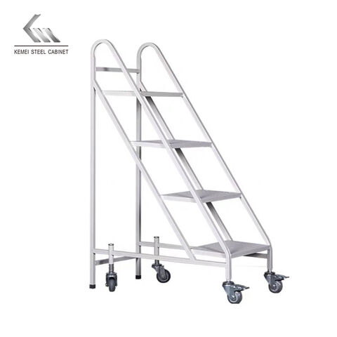 Utility Ladder Cart Library Mobile Ladder 4 Layer Ladder Step Ladder ...