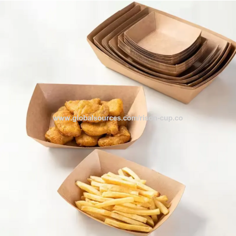Kraft Paper Food Tray, Fast Food Container, Boat Box, Take Away Box, To ...
