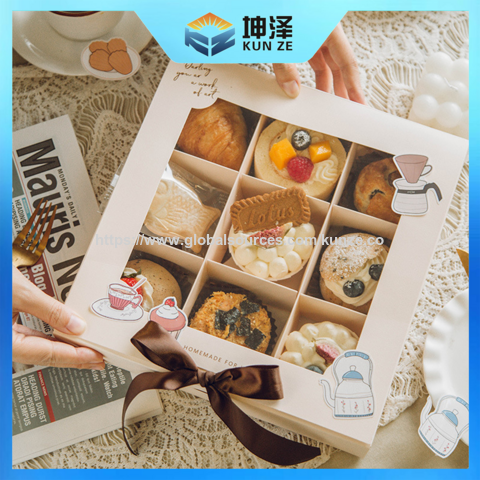 Pastry Box 9 Small Boxes Pastry Box Sweet Puff Baking Packaging Simple ...