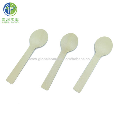 Source Manufacturing Disposable Biodegradable 100mm Wooden Spoon Ice ...
