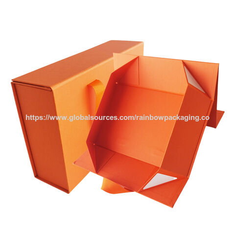 Custom Luxury Folding Hair Packaging Boxes Wholesale Yellow And Orange ...