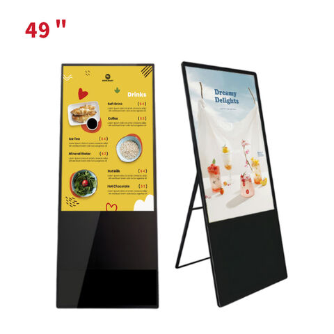 Layar Lcd Berdiri Lantai Untuk Iklan Digital Dalam Ruangan Portabel ...