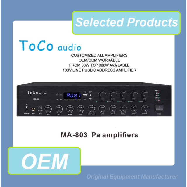 5-zone Fixed Voltage Broadcast Audio Amplifier Ma-803 High Power Speaker Amplifier, Campus ...
