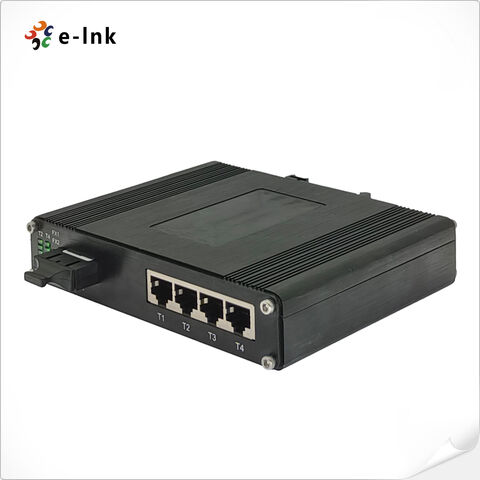 60w Poe Switch Industrial 4-port 10/100/1000t 802.3at Poe + 1-port 100 ...