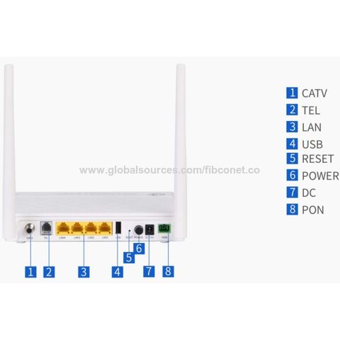 Ftth 1ge+3fe 4fe+ 1pot+ 1voice+ Wifi 4 Port 2 Antenna Ftth Network Ont ...
