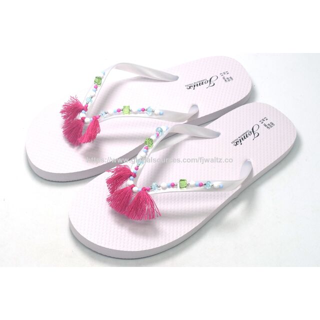 Solid Color Flip Flops For Women Diamante Sparkle Beach Sandals ...