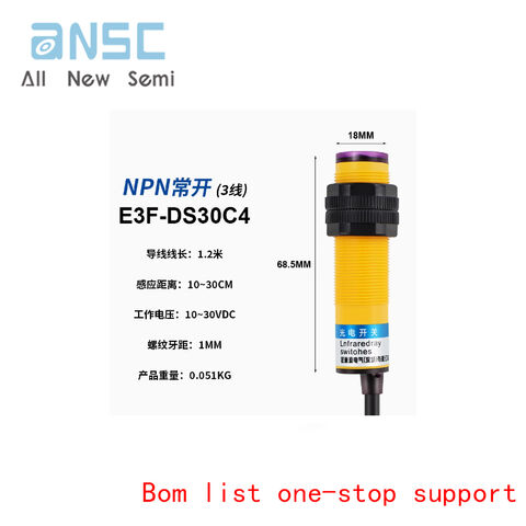 Infrared Sensing Photoelectric Switch E3f-ds30c4 Diffuse Reflection Sensor Npn Normally Open ...