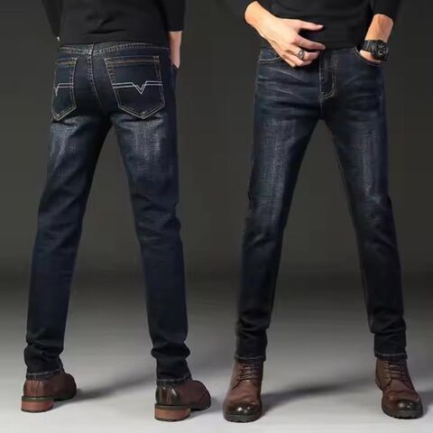 Wholesale Top Quality Men Jeans Fashion Designer Brand Stretch Ripped ...