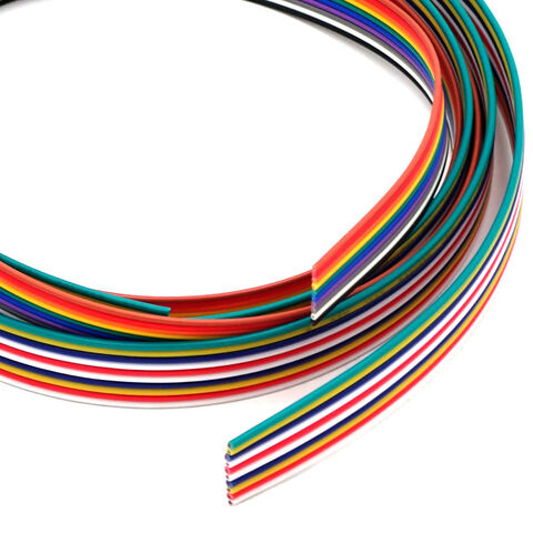 Ul2444 Pvc Insulated Flexible Copper Stranded 24awg Rainbow Flat Cable ...