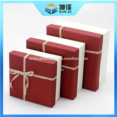 Buy China Wholesale Cardboard Gift Box Different Size Packaging Box Red ...