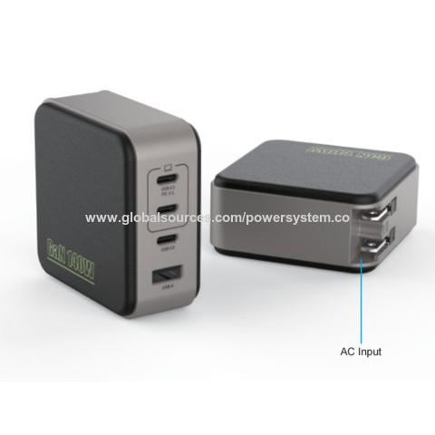 Hot Travel Charging Pd140w Gan Wall Charger Pc + Abs Material With 3 ...