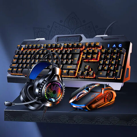 Supplier Mechanical Feel Metal Keyboard, Mouse And Headset Three-piece ...