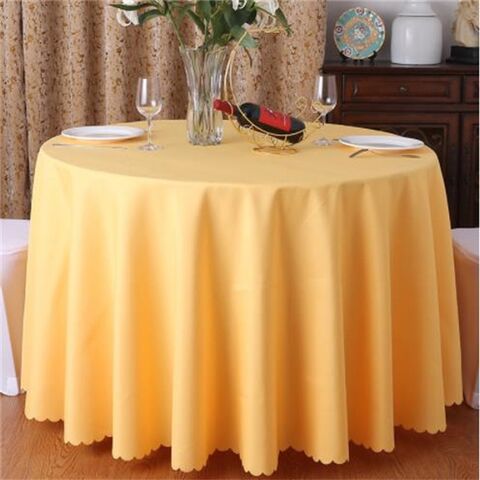 Mu Luxury White 132 Inch Round Tablecloth Banquet Polyester Fabric ...