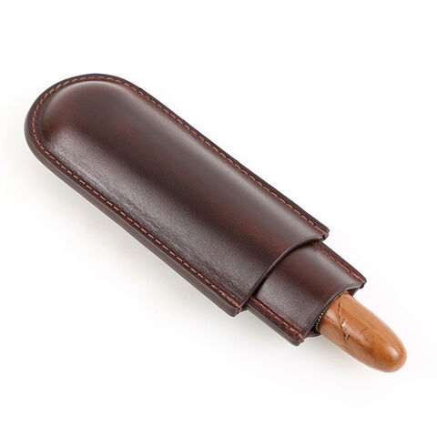 Buy China Wholesale Genuine Real Top Grain Brown Leather Cigar Case ...