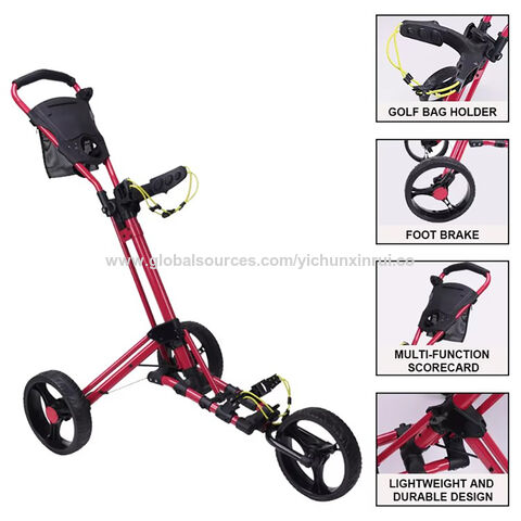 Factory Direct Price Black 3 Wheels Folding Goft Club Push Pull Cart ...