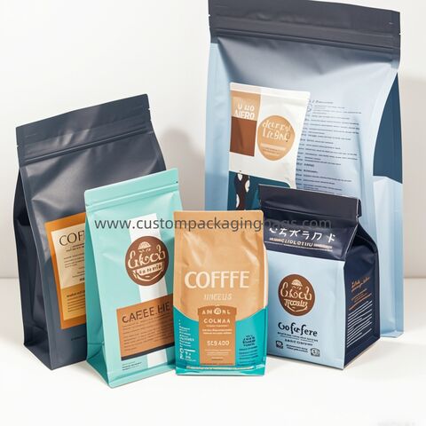 Resealable Coffee Tea Square Bottom Bag For Zip Aluminium Foil Lock ...