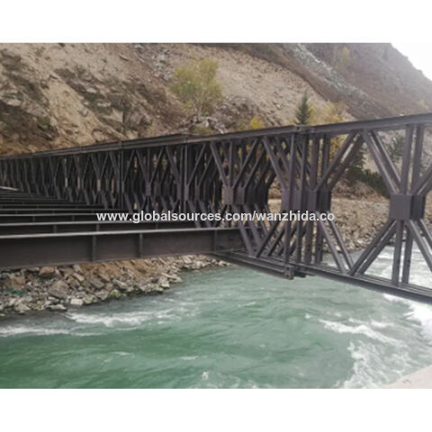 Double Prefabricated Metal River Bridge Compact 200 Steel Truss Bailey ...