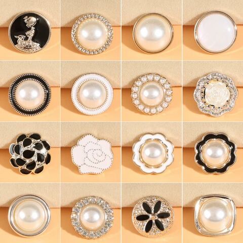 Oem Manufacturer Pearl Alloy Button Pearl Button Top Women's Cashmere Coat Button Sweater Round ...