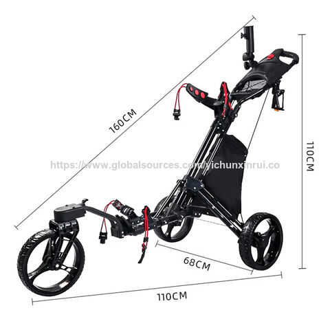 Hot Selling Portable Foot Brake Moving Golf Push Carts Adjustable 3 ...