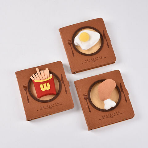 3d Food Design Felt Cover Notebooks Drumstick Eggs French Fries Shapes ...