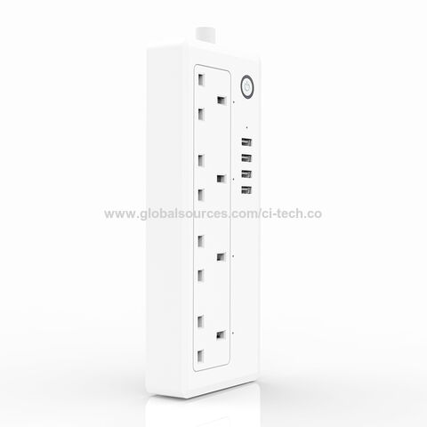 Ci-tech Tuya Uk 13a Wifi Smart Remote Control Power Strip With 4 Ac ...