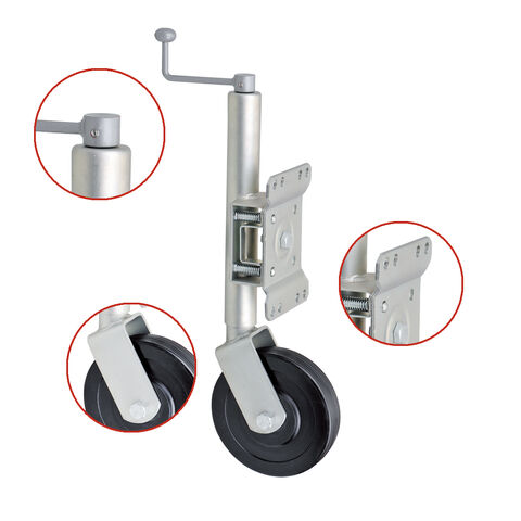 6" Pneumatic Wheels 750 Lbs Trailer Jack With Wheel Jack Stand For ...
